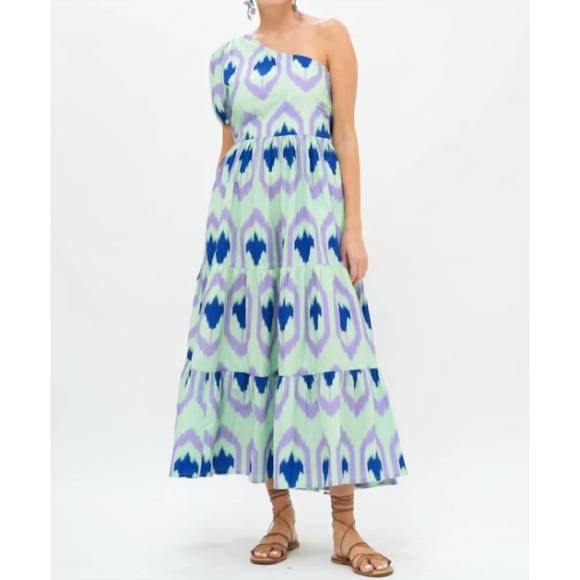 Oliphant | Dresses | New Oliphant One Shoulder Maxi Dress In Green ...